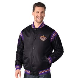 starters Bomberjacke STARTER "Starter Jacke Los Angeles Kings Starter Satin Varsity", Herren, Gr. L, schwarz, Popeline;Jersey, 100% Polyester, Jacken Bomberjacke