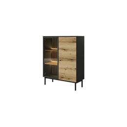 M&ouml;bel Kraft Vitrine schwarz Ma&szlig;e (cm): B: 100 H: 125 &raquo; M&ouml;bel Kraft