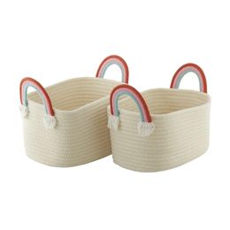 M&ouml;bel Kraft Aufbewahrungskorb 2er Set creme Polyester,Baumwolle Ma&szlig;e (cm): B: 34 H: 18 &raquo; M&ouml;bel Kraft