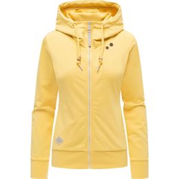 Kapuzensweatjacke Ragwear "Paya Intl.", Damen, Gr. L (40), banana26, Material: 50% Baumwolle, 50% Polyester, tailliert h&uuml;ftbedeckend, hoch geschlossener Ausschnitt, eng Rippb&uuml;ndchen, Sweatjacken, sportlicher Damen Kapuzensweater mit Kordeln