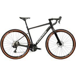 Gravelbike KROSS "KROSS Gravelbike Carbon-Gabel Esker 6.0 28" schwarz 24 G&auml;nge 2026" Gr. 48, schwarz, schwarz, Fahrr&auml;der, Herren, 48cm, 28 Zoll (71,12cm) hinten: 28 Zoll (71,12cm), Gabel aus Carbon