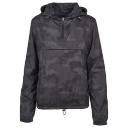 Outdoorjacke Urban Classics "Urban Classics Damen Ladies Camo Pull Over Jacket", Damen, Gr. S, schwarzcamo, 100% Polyester, mehrfarbig, normal, ohne Ausschnitt, Jacken Outdoorjacke