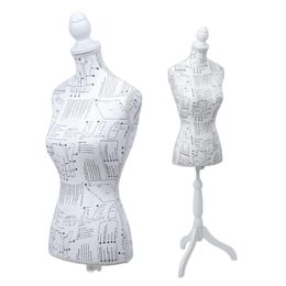 MCW Schneiderpuppe T221, Schaufensterpuppe Torso weiblich, Schaumstoff ~ wei&szlig; mit Skizzen