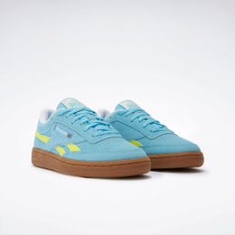 Sneaker Reebok CLASSIC "CLUB C REVENGE", Jungen, Gr. 38, gelb (digital blau, solar acid gelb, gum), Leder, Synthetik, Textil, Schuhe Sneaker