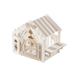 Moni Kinderspielhaus multifunktional Matte Aufbewahrungsboxen Tisch Lichter beige