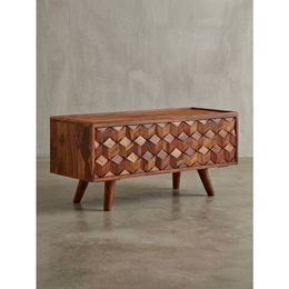 KADIMA DESIGN TV-Kommode "Oasis", Sheesham-Massivholz, bis 50-Zoll, Kabeldurchlass, Langlebig