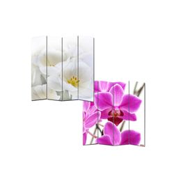 MCW Foto-Paravent Paravent Raumteiler Spanische Wand Bagheria ~ 180x160cm, Orchidee