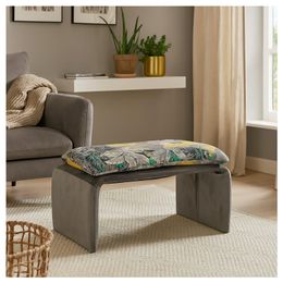 HTI-Living Polsterhocker B/H/T 61 x 34,5 x 40 cm Vance Dreamy Forest Grau
