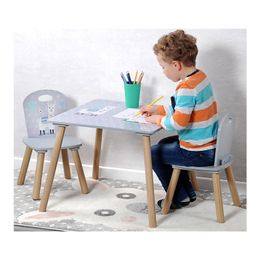 Kesper 1 Kindertisch mit 2 St&uuml;hlen, FSC, Alpaka