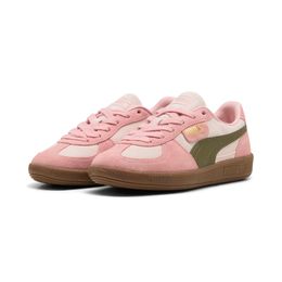 Sneaker Puma "PALERMO JR", Jungen, Gr. 35,5, jasmine flower, Puma olive, Leder, unifarben, Schuhe Sneaker, niedrige Schuhh&ouml;he, mit Schn&uuml;rung, nicht herausnehmbare Innensohle