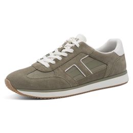 Sneaker Tamaris, Herren, Gr. 40, oliv, Lederimitat, Textil, Veloursleder, unifarben mit Farbeinsatz, Schuhe Sneaker, Freizeitschuh, Schn&uuml;rschuh mit Ortholite-Ausstattung, f&uuml;r Herren