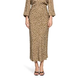 Maxirock Betty Barclay "Damen mit Leoprint", Damen, Gr. 36, beige, khaki, Satin, Obermaterial: 100% Viskose, figurumspielend lang, R&ouml;cke Maxirock