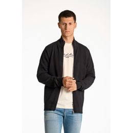 Strickjacke LINDBERGH, Herren, Gr. S, schwarz, Strick, Obermaterial: 100% Baumwolle, unifarben, regular fit h&uuml;ftbedeckend, Rundhals, Rippb&uuml;ndchen, Strickjacken Strickjacke, mit Stehkragen und Rei&szlig;verschluss