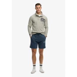 Sweatshorts Superdry "ATH ESS SHORT", Herren, Gr. L, N-Gr, navy, Sweatware, Obermaterial: 80% Baumwolle, 20% Polyester, meliert, loose fit kniefrei, Hosen Sweatshorts
