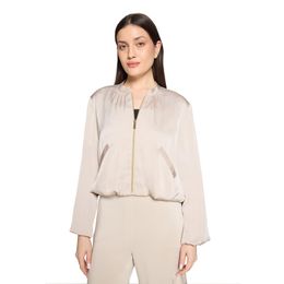 Jackenblazer Betty Barclay "Damen mit 3/4 Arm", Damen, Gr. 40, grau beige, Satin, Obermaterial: 100% Polyester; Futter: 100% Polyester, l&auml;ssig geschnitten normal, Blazer