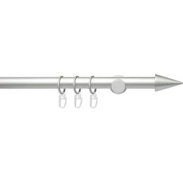 Gardinenstange Liedeco "Fertigstilgarnitur 20 mm Power Spitze" Gr. 1, grau (aluminiumfarben), L:120cm &Oslash;:2mm, Eisen, Gardinenstangen, Gardinenstange Komplett