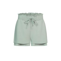Shorts CLOUD 5IVE "CLOUD 5IVE Musselin Shorts 2-Lagig mit Gummibund", Damen, Gr. M, US-Gr&ouml;&szlig;en, light gr&uuml;n, 95% Polyester, 5% Elasthan, unifarben, normal, Hosen Shorts
