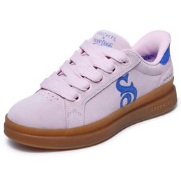 Sneaker Skechers "COURTSIDE-CALI GIRLZ", Herren, Gr. 35, rosa, blau, Veloursleder, unifarben mit Farbeinsatz, Schuhe Sneaker, Basket-Sneaker, Schn&uuml;rschuh mit Slip-Ins Funktion
