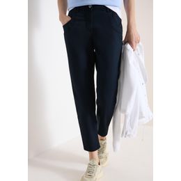 Stoffhose Cecil, Damen, Gr. 34, L&auml;nge 26, universal blau, Web, 96% Baumwolle, 4% Elasthan, unifarben, comfort fit 7/8-L&auml;nge, Hosen Stoffhose, aus Baumwolle mit Stretchanteil