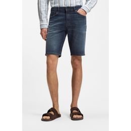 Jeansshorts BOSS Orange "Re.Maine Shorts Bo", Herren, Gr. 33, N-Gr, medium blau420, Denim/Jeans, Obermaterial: 78% Baumwolle, 20% Polyester, 2% Elasthan, unifarben, regular fit kniefrei, Jeans Jeansshorts, Stretch-Denim im Straight Fit