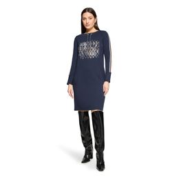 Jerseykleid Betty Barclay "Damen mit 3/4 Arm", Damen, Gr. 36, Normalgr&ouml;&szlig;en, dunkelblau, Obermaterial: 76% Viskose, 18% Polyester, 6% Elasthan, relaxed fit kurz, U-Boot-Ausschnitt, Kleider Jerseykleid
