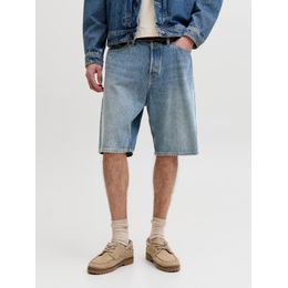 Jack & Jones Relaxshorts JACK & JONES "JJIALEX JJORIGINAL SHORTS SBD 300 SN", Damen, Gr. L, N-Gr, blau denim pack:am 761, Web, Obermaterial: 100% Baumwolle, unifarben, relaxed fit knielang, Hosen, Baumwolle, relaxed fit