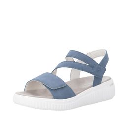 Plateausandale Remonte, Damen, Gr. 36, jeansblau, Leder, unifarben, Schuhe, Sommerschuh, Sandalette mit Lite &acute;n Soft-Ausstattung