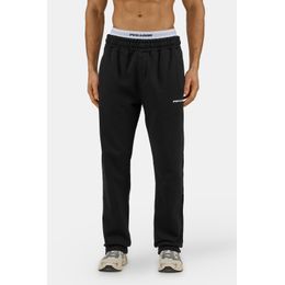 Sweathose Pegador "Logo Wide Sweat Pants", Damen, Gr. XXL, N-Gr, washed schwarz, Sweatware, Obermaterial: 80% Baumwolle, 20% Polyester, unifarben, regular fit lang, Hosen Sweathose, Baumwollmischung, weit
