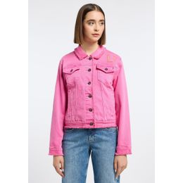 Frieda & Freddies New York Jeansjacke FRIEDA & FREDDIES "Denim Jacket / Petty with F-Badge", Damen, Gr. L, pink, 98% Baumwolle, 2% Elasthan, unifarben, ohne Ausschnitt, Jacken Jeansjacke