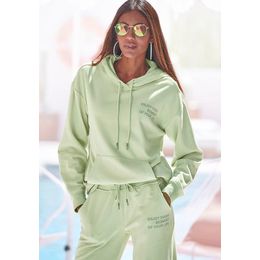 Buffalo Hoodie gr&uuml;n Gr. 40/42 f&uuml;r Damen. Ohne Ausschnitt und Druck. Bequem. Nachhaltig.
