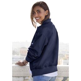 French Connection Blouson blau Gr. XL (48/50) f&uuml;r Damen. Mit Badge. L&auml;ssig Geschnitten. Nachhaltig.