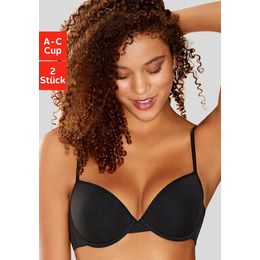 PETITE FLEUR BY LASCANA Schalen-BH schwarz+wei&szlig; Gr. 85C. Mit B&uuml;gel. Nachhaltig.