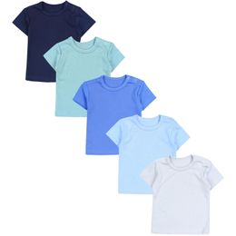 T-Shirt TUPTAM "Shirt Baby Kurzarm T-Shirt 5er Set", M&auml;dchen, Gr. 80, blau (baby junge), Obermaterial: 100% Baumwolle CO., Shirts T-Shirt