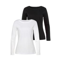 Vivance Langarmshirt mehrfarbig Gr. 32/34 f&uuml;r Damen. Mit Rundhals. Basic. Nachhaltig.