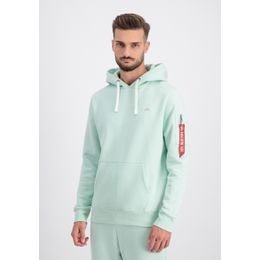 Hoodie Alpha Industries "Unisex EMB Hoodie", Herren, Gr. XS, gr&uuml;n (mint), Obermaterial: 80% Baumwolle, 20% Polyester, regular fit, Sweatshirts Hoodie