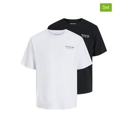 Jack & Jones Jack & Jones 2er-Set: Shirts in Wei&szlig;/ Schwarz - 40% | Gr&ouml;&szlig;e M | Herren-plussize