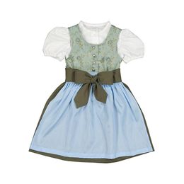 Turi Landhaus Dirndl in Dunkelgr&uuml;n/ Hellblau - 73% | Gr&ouml;&szlig;e 146 | Kindertrachtenmode