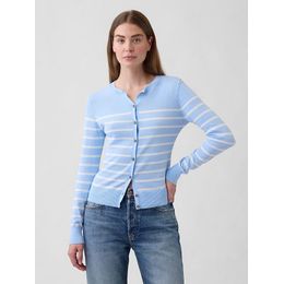 GAP Cardigan in Hellblau/ Wei&szlig; - 64% | Gr&ouml;&szlig;e XS | Damen-pullover-cardigans