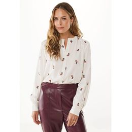 Mexx Bluse ''Embroidery'' in Wei&szlig;/ Braun - 57% | Gr&ouml;&szlig;e 44 | Damen-blusen