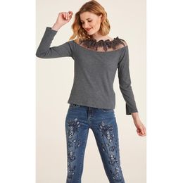 Heine Longsleeve in Anthrazit - 62% | Gr&ouml;&szlig;e 42 | Damen-tops