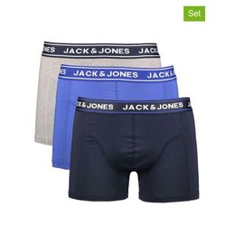 Jack & Jones Jack & Jones 3er-Set: Boxershorts "Danny" in Hellgrau/ Blau/ Dunkelblau - 46% | Gr&ouml;&szlig;e L | Herren-waesche