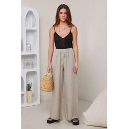 Le Monde du Lin Leinen-Hose in Beige - 74% | Gr&ouml;&szlig;e 34/36 | Damenhosen