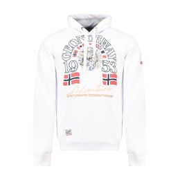 Geographical Norway Hoodie "Gakim" in Wei&szlig; - 67% | Gr&ouml;&szlig;e S | Herren-sweatshirts-jacken
