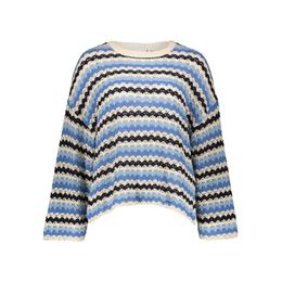 Only Carmakoma Pullover in Blau/ Creme/ Schwarz - 42% | Gr&ouml;&szlig;e M-46/48 | Damen-pullover-cardigans