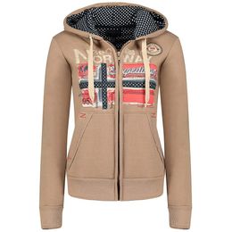 Geographical Norway Sweatjacke "Farlotte" in Beige - 67% | Gr&ouml;&szlig;e S | Damen-sweatshirts-jacken