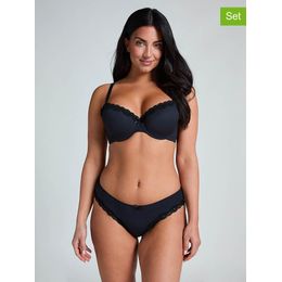 Hunkem&ouml;ller Hunkem&ouml;ller 2er-Set: Slips in Schwarz - 43% | Gr&ouml;&szlig;e M | Damen-unterteile