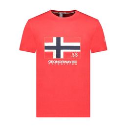 Geographical Norway Shirt "Newflag" in Rot - 66% | Gr&ouml;&szlig;e M | Herren-plussize