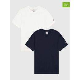 Champion 2er-Set: Shirts in Dunkelblau/ Wei&szlig; - 48% | Gr&ouml;&szlig;e M | Herren-plussize