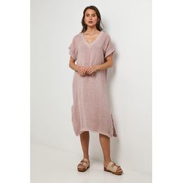 Lin Passion Kleid in Rosa - 75% | Gr&ouml;&szlig;e 34/36 | Damen-kleider