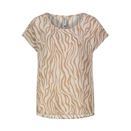 Sublevel Bluse in Camel/ Wei&szlig; - 56% | Gr&ouml;&szlig;e M | Damen-blusen
